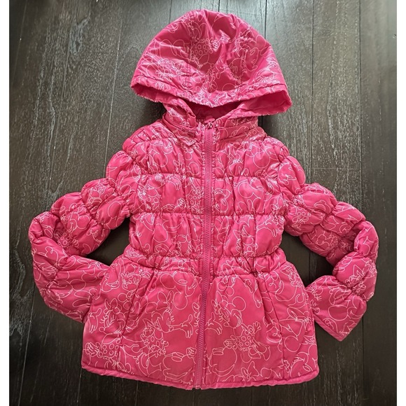 Disney | Jackets & Coats | Disney Minnie Mouse Puffer Jacket Girls 78 ...